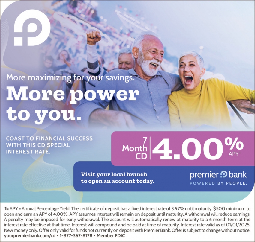 More Power to You, Premier Bank, Defiance, OH
