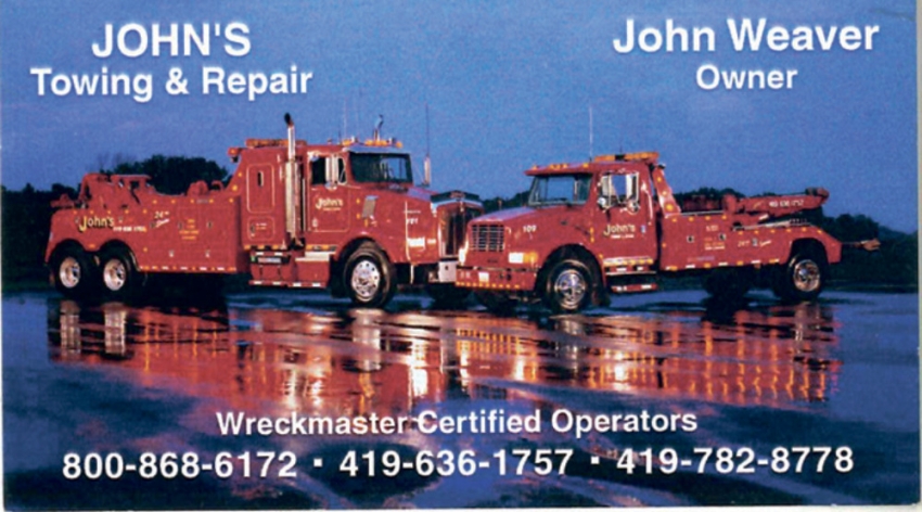 Wreckmaster Certified Operators, John's Towing & Repair, Defiance, OH
